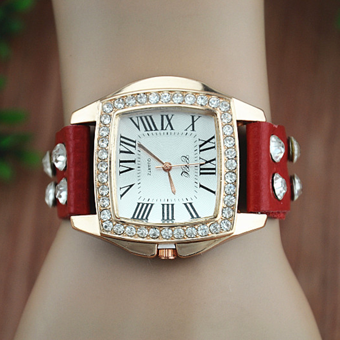 Handmade Square Shape Leather Belt Watch 150 on Luulla