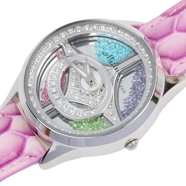 Melissa Leather Belt Women's Luxury Watch With Shaking Colorful ...